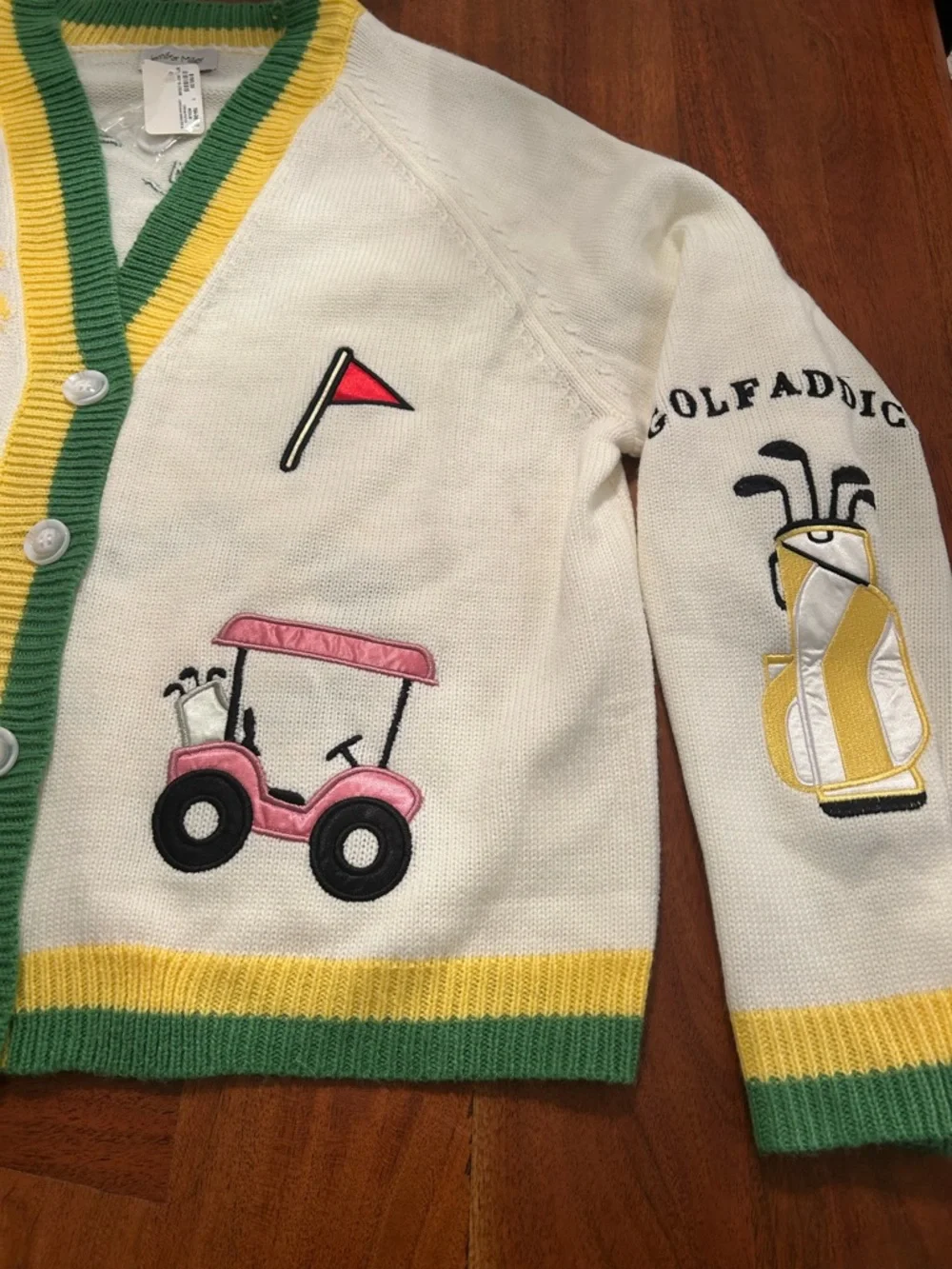 Jennifer Miller | Sweaters | Jennifer Miller Golf Embroidered Cardigan ...